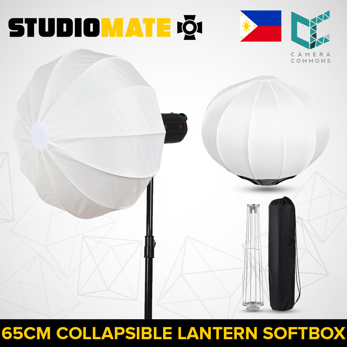 STUDIOMATE SM48 65cm Diameter Collapsible Softball Lantern Softbox ...