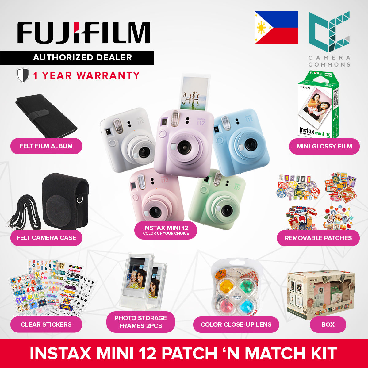 FUJIFILM Instax Mini 12 Patch N Match Kit Limited Edition Camera ...